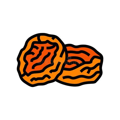 Apricot Dried Fruit Color Icon Vector Illustration Stock Illustration