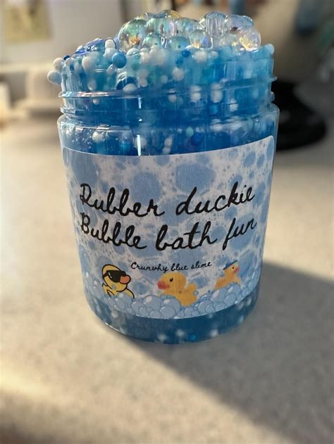 Rubber Duckie Bubble Bath Slime Blue Slime Crunchy Slime Scented
