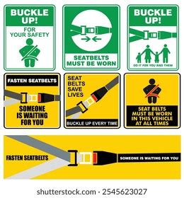 Please Fasten Seat Belt Sticker Vector Stock Vector Royalty Free