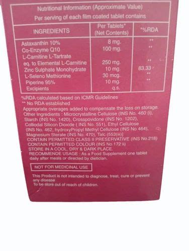 Dalbergia Sissoo Extract And Cissus Quadrangularis Tablet Packaging Size