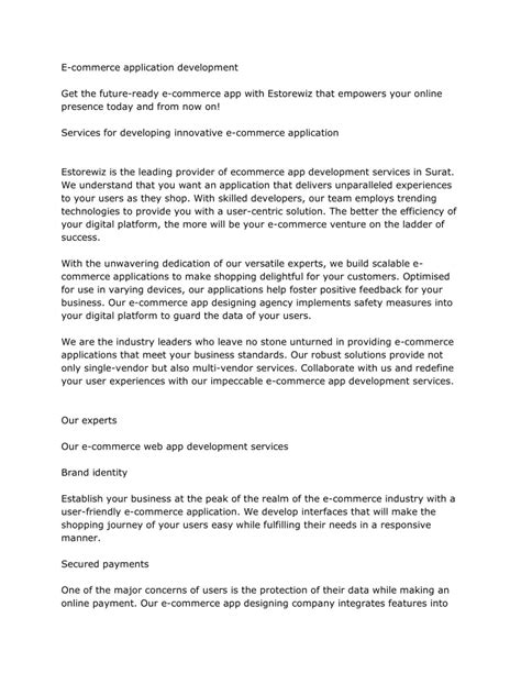 Ppt E Commerce Application Development 1 Powerpoint Presentation