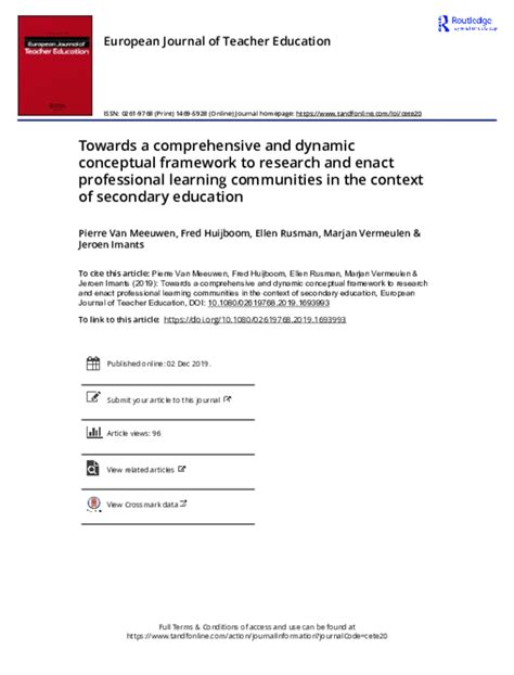 Pdf Dynamic Framework For Professional Learning Communities