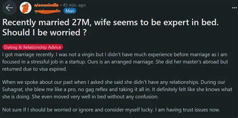 Trust Issues Coz She Is Good At Sex Worried That She Might Have Had A