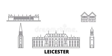 Leicester United Kingdom City Skyline Vector Silhouette Stock Vector
