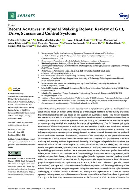 Pdf Recent Advances In Bipedal Walking Robots Review Of Gait Drive