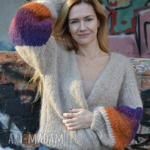 wyraziste swetry sweter handmade alpaka Sweter Oversize ღ art Madam pl