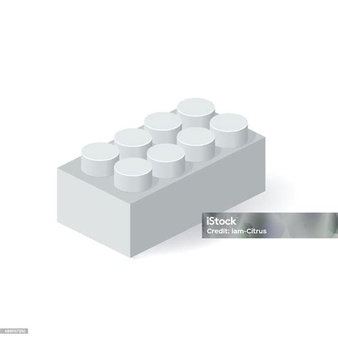 아이소메트릭 플라스틱 빌딩 블록 그림자입니다 벡터 회색 벽돌입니다 블럭에 대한 스톡 벡터 아트 및 기타 이미지 블럭 3차원 형태 개념 Istock