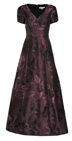 Kay Unger Womens Rowena Floral Jacquard Ball Gown