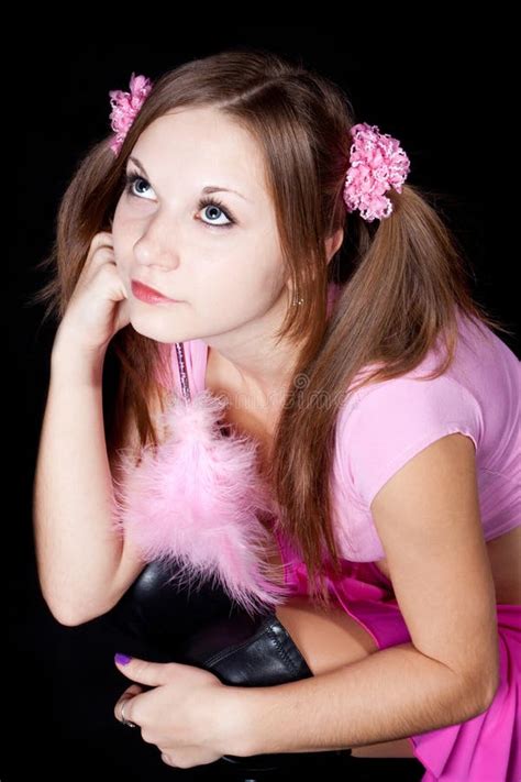 Sexual Young Woman In A Short Skirt Stock Image Image Of Hair Energy