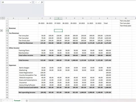 Budget And Financial Forecast Upwork