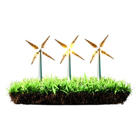 Small Wind Turbines On Grass Field For Renewable Energy Illustration 56254256 Png