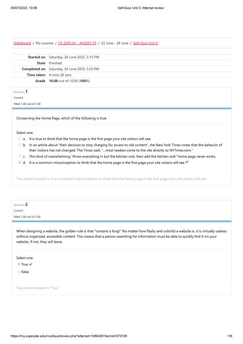 self quiz unit 2 attempt review 4 started on saturday 24 june 2023