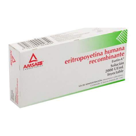 Eritropoyetina Humana Recombinante 2000 Ui 1 Ml Caja C 6 Frasco Ampula