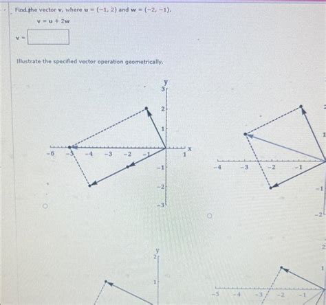 Solved Find The Vector V Where U And W Chegg