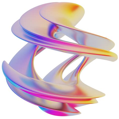 Iridescence Abstract Shape 3D Illustration 23869737 PNG