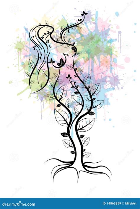 Mother Nature Tree Stock Vector Illustration Of Splat 14863859