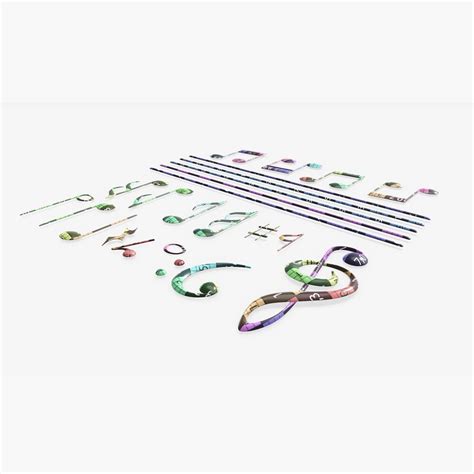 Music Notation Symbols 3d Model Download Musical Instruments On