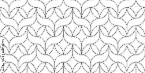 Pattern With Thin Curl Lines And Scrolls On White Background