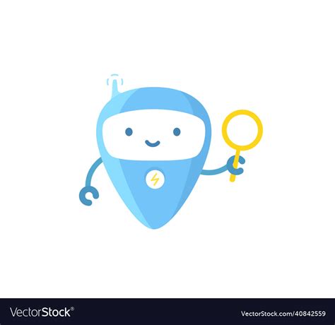 Robot Search Find With Magnifier Royalty Free Vector Image
