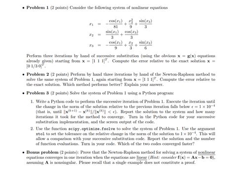 solved problem 1 2 points consider the following system