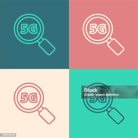 流行藝術線搜索5g新的無線互聯網wifi連接圖示隔離在顏色背景全球網路高速連接數據速率技術向量向量圖形及更多下載圖片 下載 互聯網