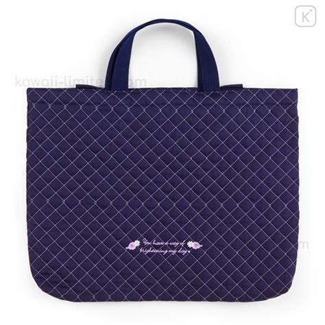 Japan Sanrio Original Quilted Lesson Bag Hello Kitty Navy Kawaii