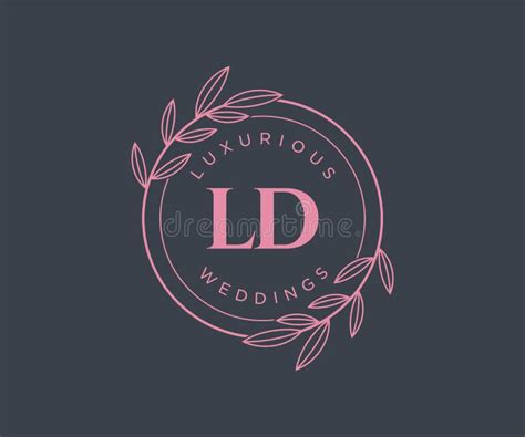 Ld Initials Letter Wedding Monogram Logos Template Hand Drawn Modern
