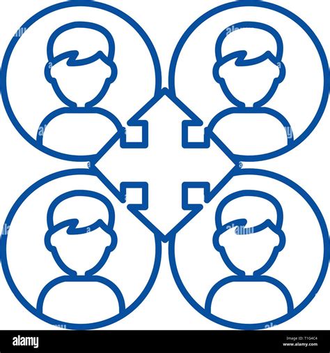 Business Networking Line Icon Concept Business Networking Flat Vector Symbol Sign Outline