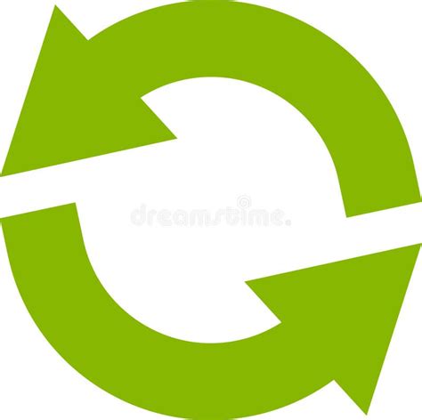 Two Green Arrows Forming A Circle Symbolize A Continuous Process Of Refreshing Recycling Or