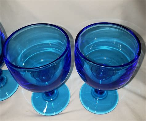 Imperial Glass Hoffman House Antique Blue Goblets Etsy