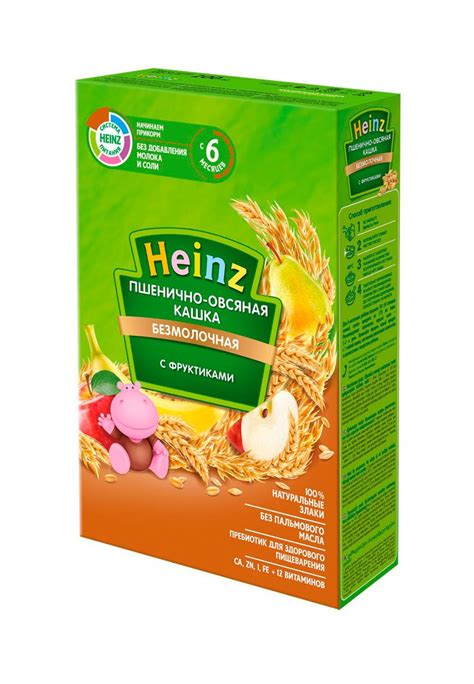 ჰეინცი ხორბლის და შვრიის ფაფა ხილით Heinz ბავშვის მოვლა Vidal Ge