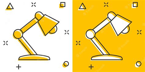 Icône De Lampe Dans Le Style Comique Illustration De Vecteur De Dessin