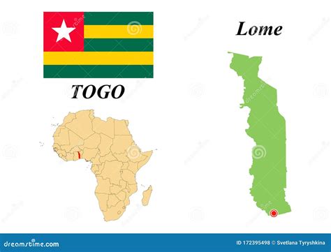 Flag Map Capital Of Togo Stock Vector Illustration Of Continent
