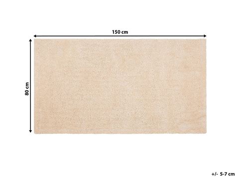 Alfombra De Poliéster Beige Claro 80 X 150 Cm Demre Belianies