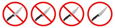 Premium Vector Knife Ban Sign No Knife Sign Prohibition Signs Set