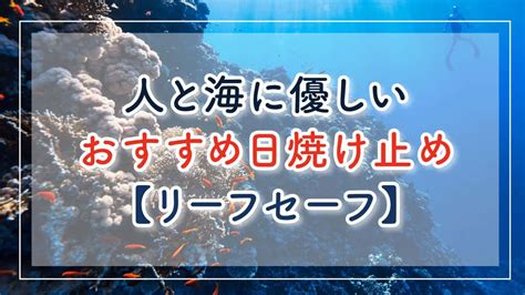 人と海に優しいおすすめ日焼け止め【リーフセーフ】 えりんぎの行進