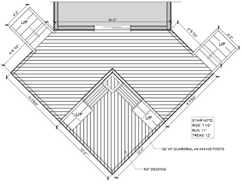 Deck Plan 18 13 235 Ft² Multi Level Mid Deck With Railing