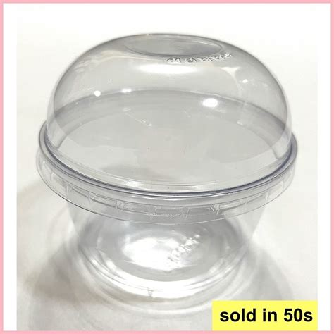 ♨ [50pcs ] 8oz Dabba Dessert Cup Ice Cream Cup With Elegant Dome Lid Solo Cupcake Muffin