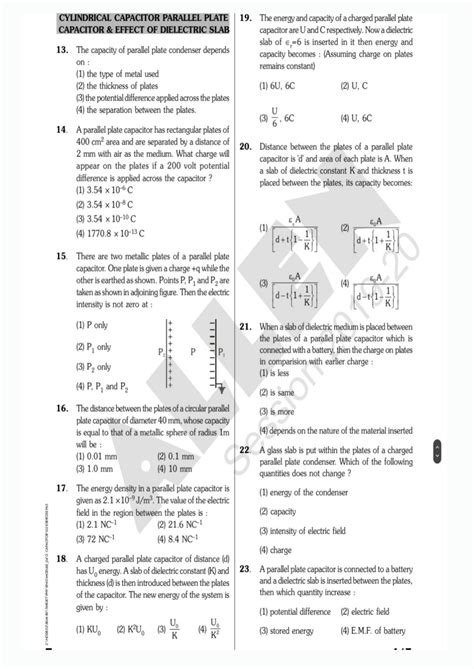 Solution Practice Questions Of Capacitance For Neet Studypool