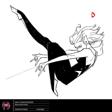 Gwen Stacy Concept Art For Spider Man Across The Spider Verse By Christie Tseng Action Poses