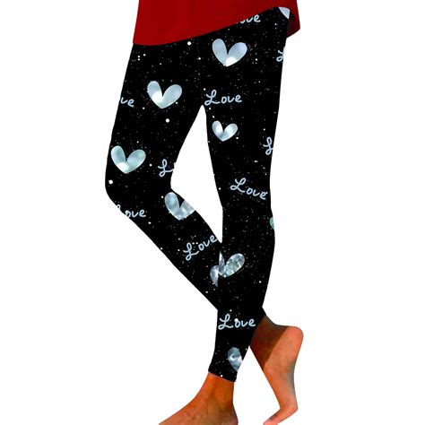 Pmuybhf Female M Grey Legging Womens Valentines Day Leggings Casual