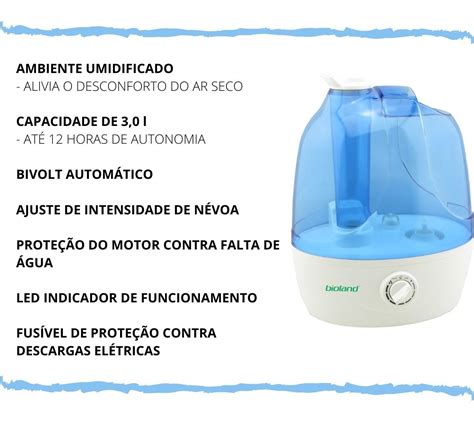 Umidificador De Ar Bioland Litros Ultrassônico Promoção Parcelamento sem juros