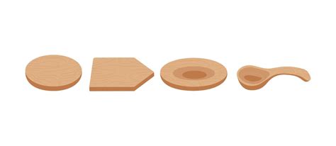 Set Of Wooden Objects Boards Spoon Plate Wooden Utensils Wood