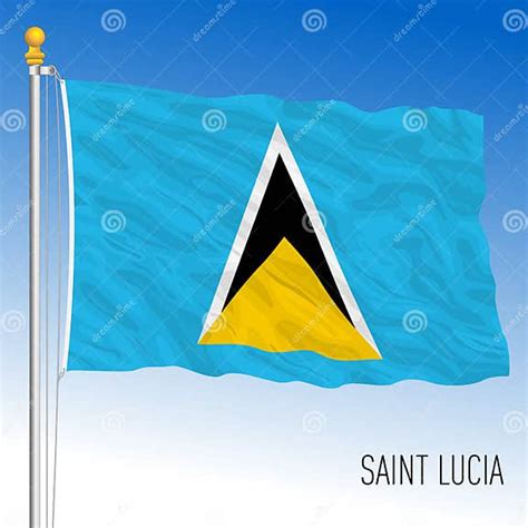 Bandera Nacional Oficial De Saint Lucia Ilustración Del Vector
