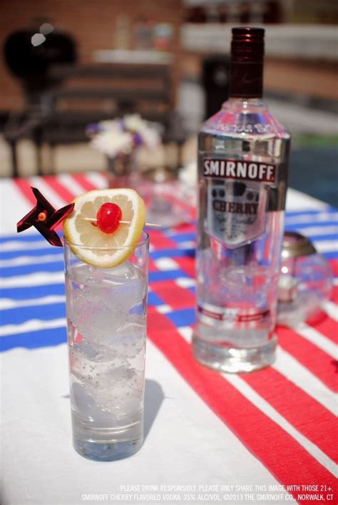 Smirnoff Cherry Flavored Vodka And Tonic Drink Recipe With 15 Oz