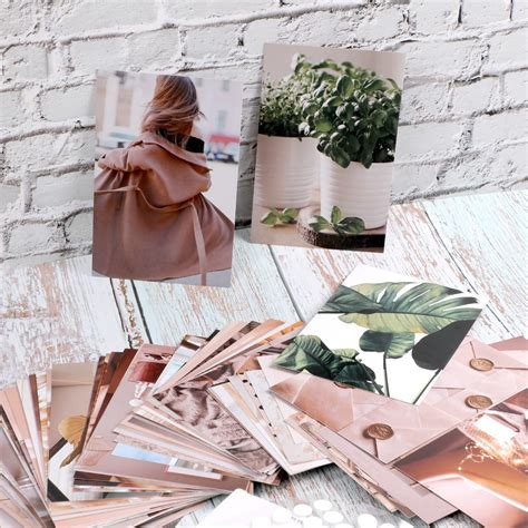70 Pcs Botanical Wall Collage Kit Aesthetic Pictures 4x6 Inch Vintage