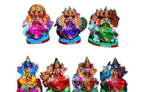 Saptha Matha Set 10 Inch Clay Navarathri Golu Dolls Online Shopping