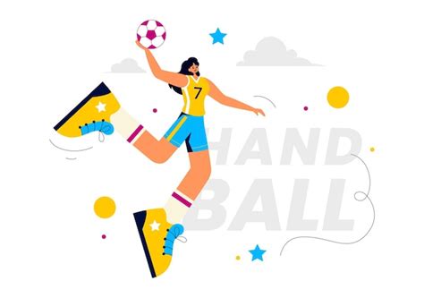 Premium Vector Handball Vector Illustration Of A Player Touching The