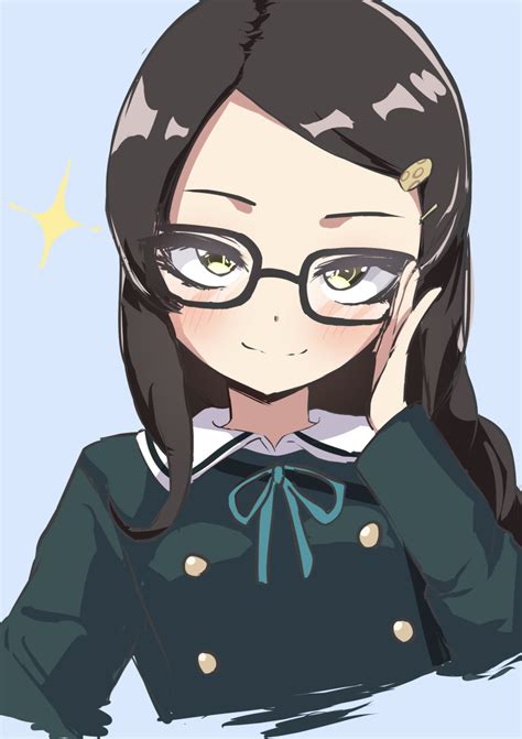 Safebooru 1girl Adjusting Eyewear Bespectacled Black Framed Eyewear