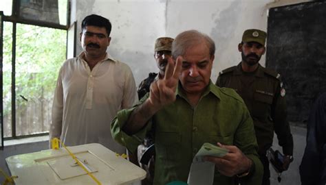 Elections 2024 Shahbaz Sharif Casts Vote Daily Ausaf